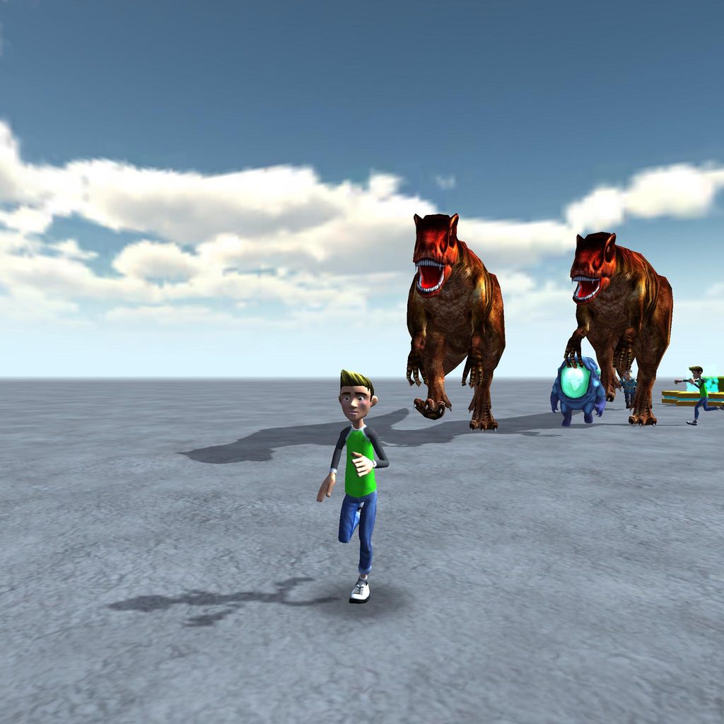 Unity Play | Run from dino and aliens!! game