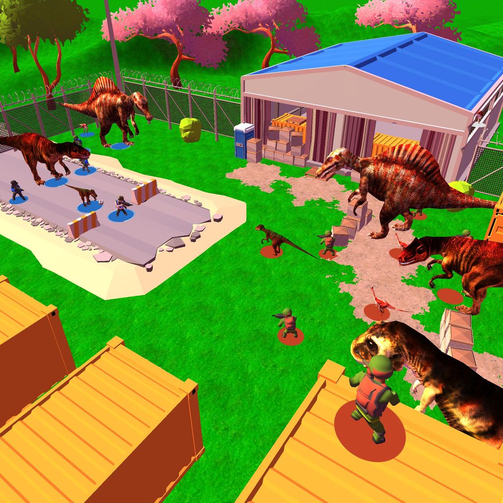 Unity Play | war whit dinosaurus (t-rex and Spinosaurus) game