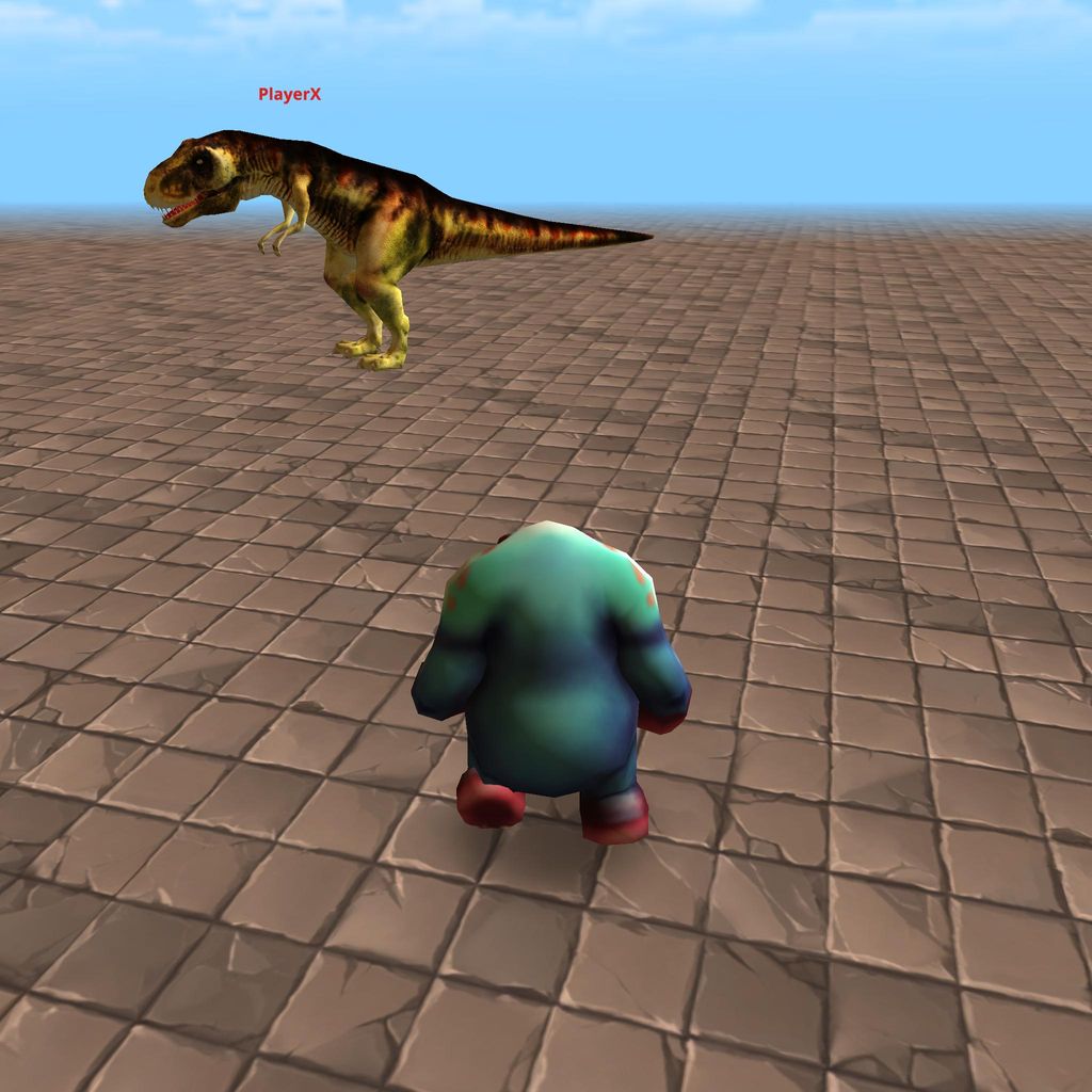 Unity Play | a hippo and 150 men vs trex game