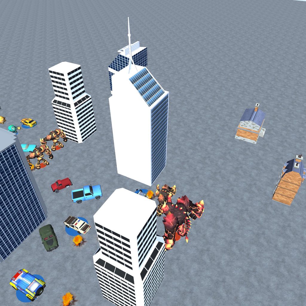 Unity Play | bionics golem vs demon mutants game